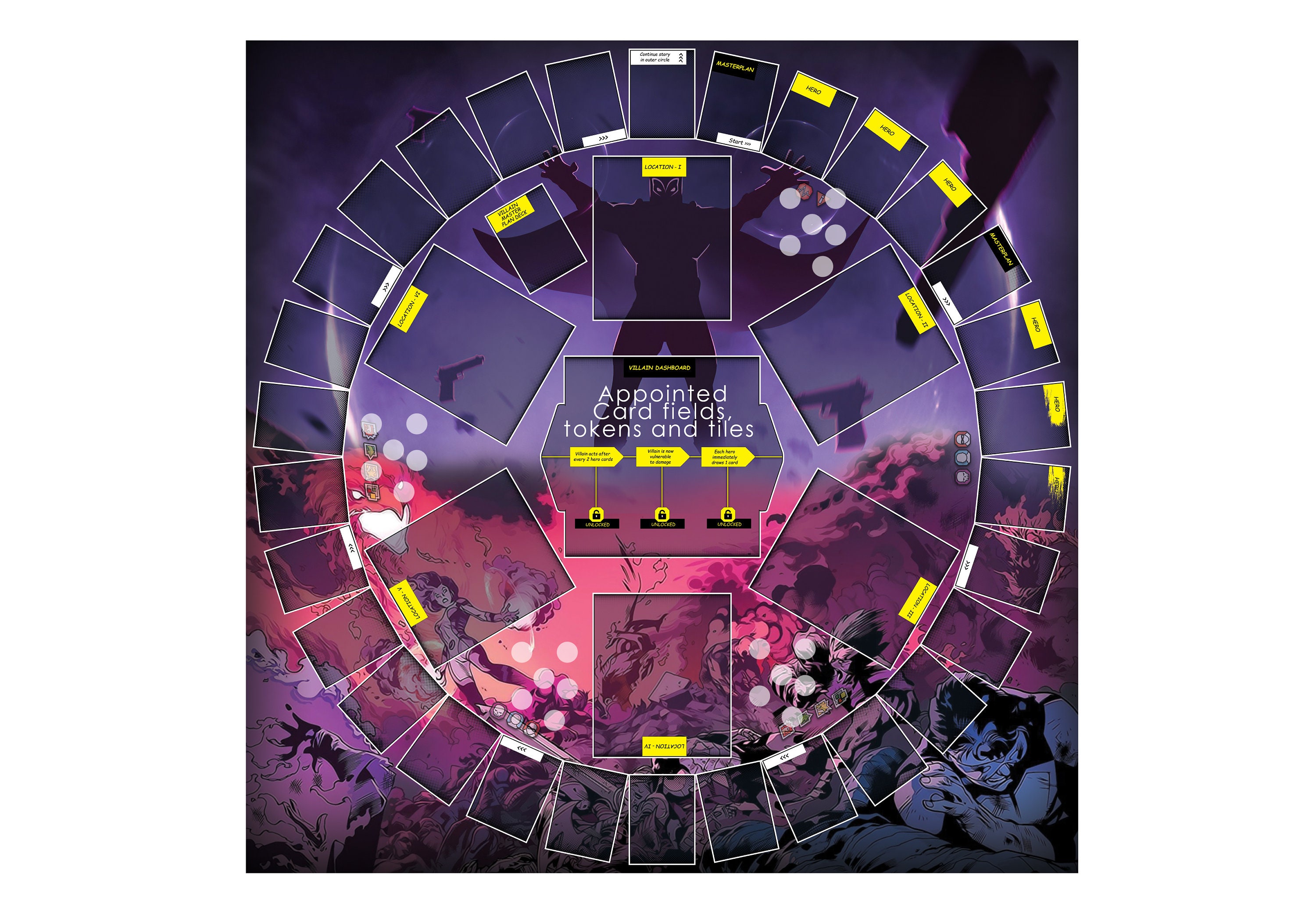 Marvel United X-men Magneto Edition Vinyl Playmat Gameboard Custom ...