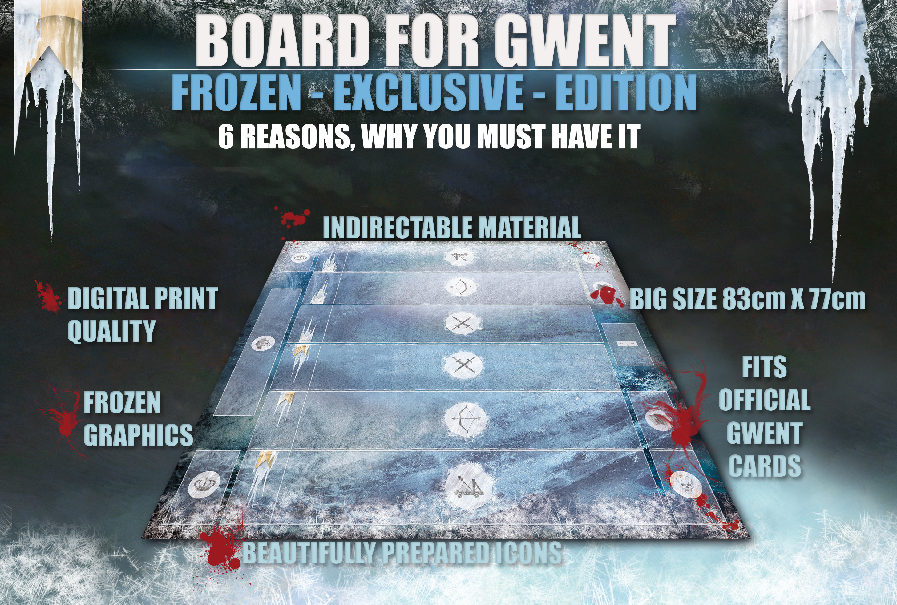 Gwent Card Game the Witcher- Vinyl Playmat Gameboard - Custom Product ...