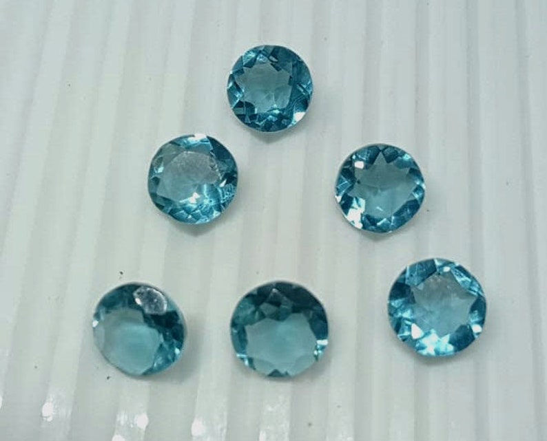 Cuarzo hidro azul cielo: corte redondo facetado, 10 mm (10 piezas) - Etsy México