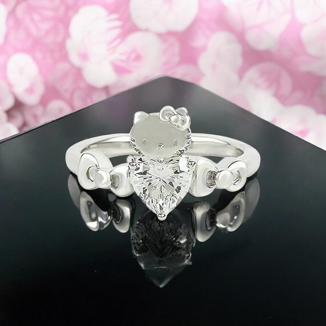 Promise Ring for Her Custom Heart Shape Moissanite Engagement Ring ...