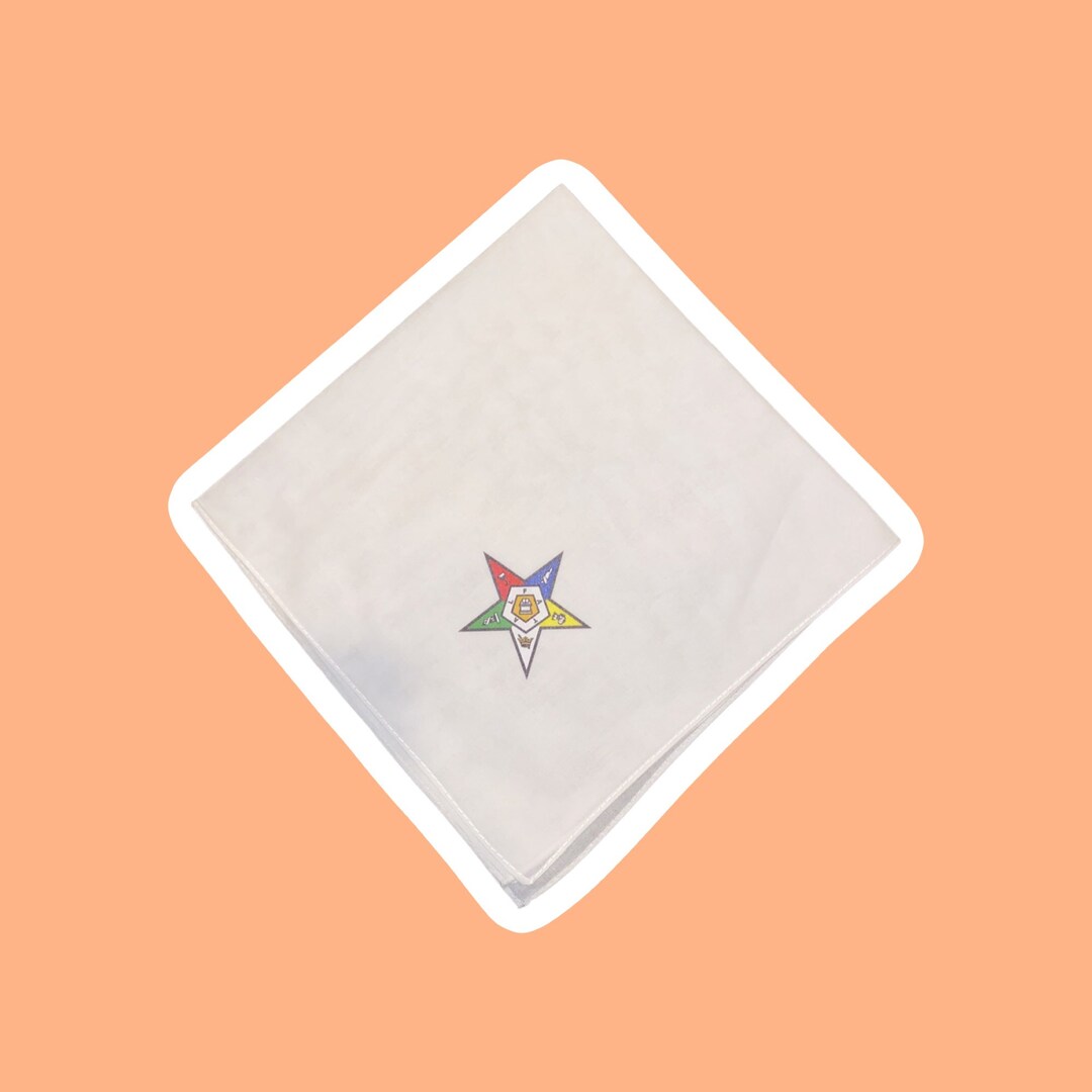 White Satin OES Handkerchief Scarf With Emblem(transfer) 20x20 - Etsy