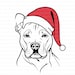 Christmas Pitbull Outline Svg Png, Xmas Pitbull Face Outline Line Art ...
