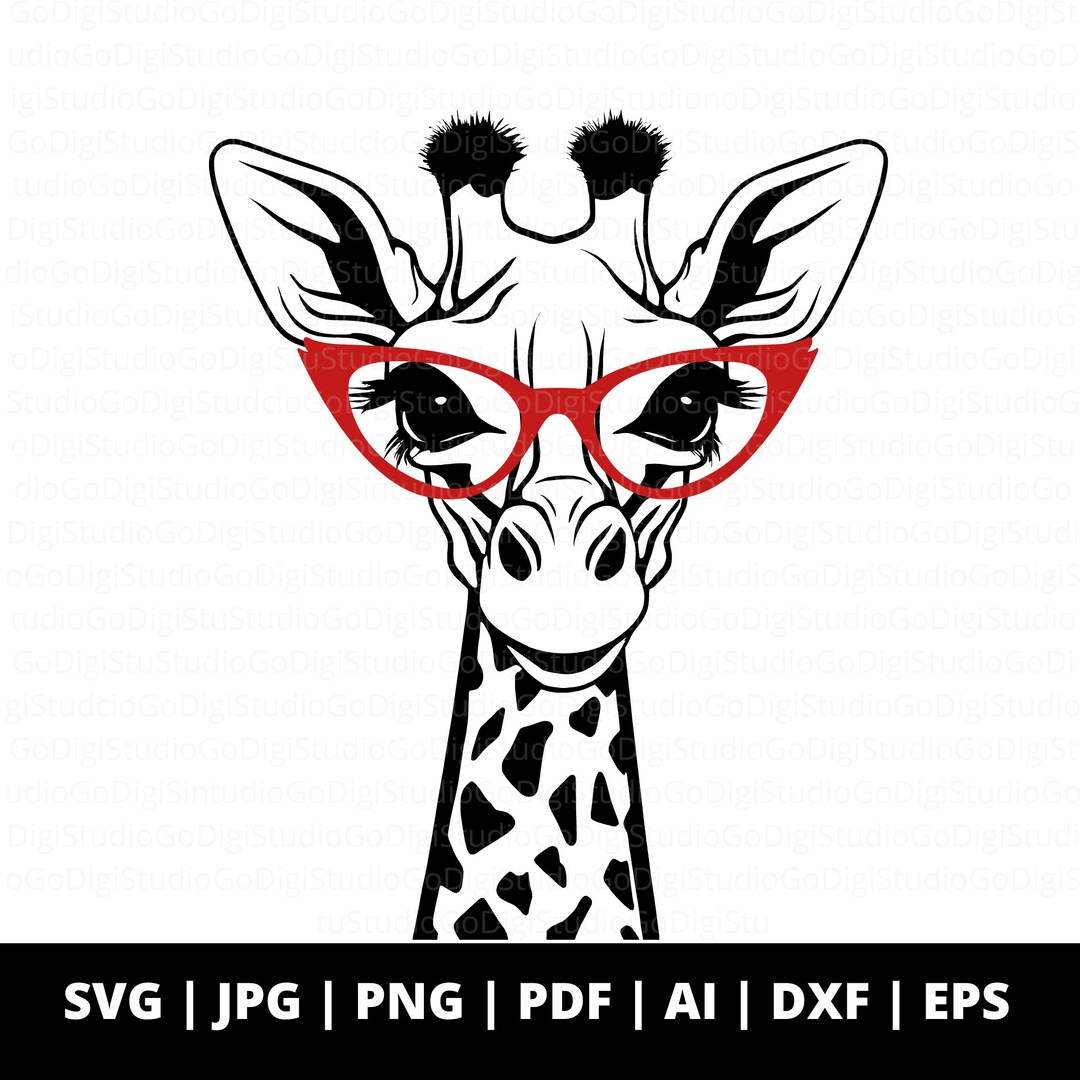 Giraffe Svg Cute Giraffe Outline Vector Giraffe Cut File - Etsy