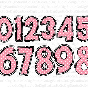 Pink Polka Dot Alphabet Letters, Polka Dot Alphabet Doodle, PNG Bundle ...