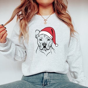 Christmas Pitbull Outline Svg Png, Xmas Pitbull Face Outline Line Art ...