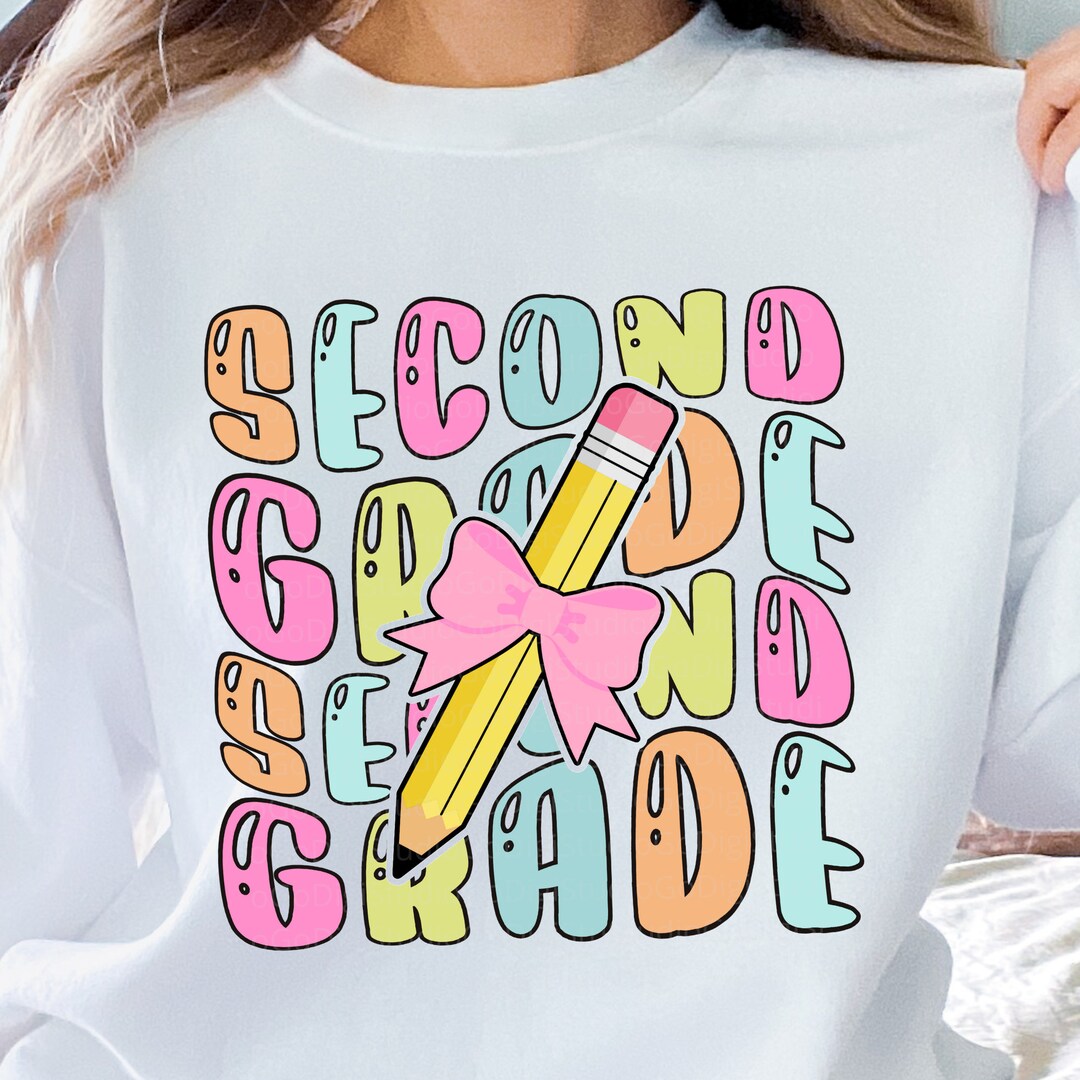 Retro Second Grade PNG, Second Grade Teacher Shirt PNG, 2nd Grade ...