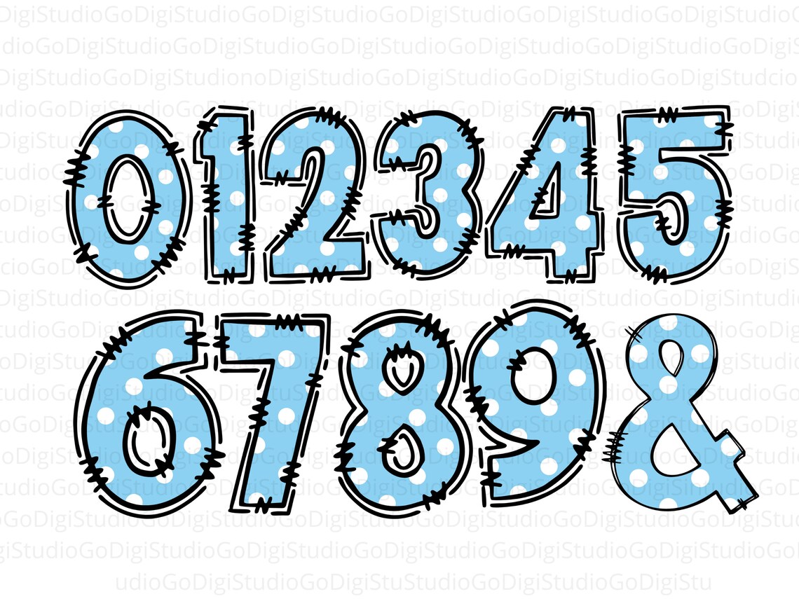 Light Blue Polka Dot Alphabet Letters, Polka Dot Alphabet Doodle, PNG ...