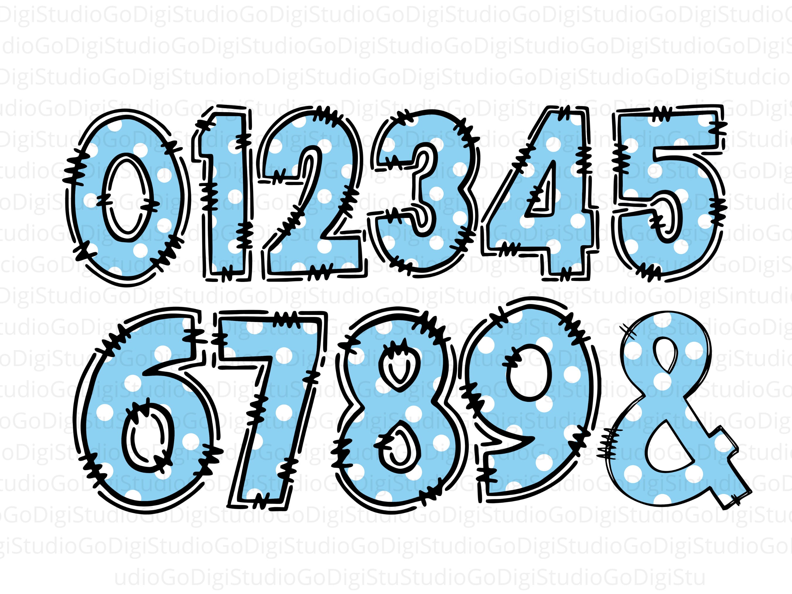 Light Blue Polka Dot Alphabet Letters, Polka Dot Alphabet Doodle, PNG ...