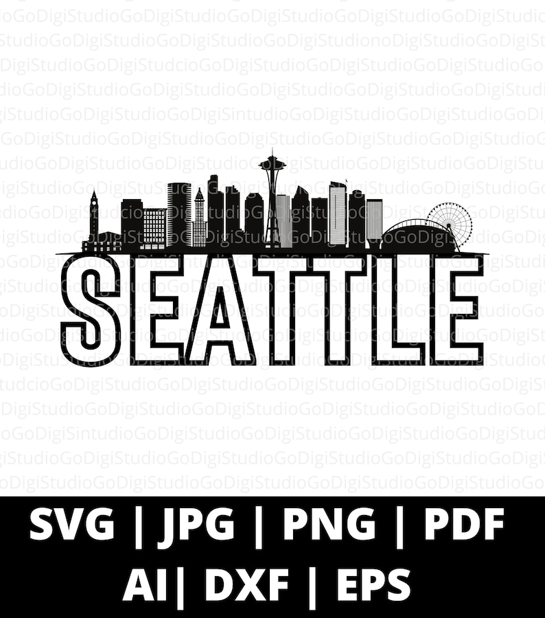 Seattle Svg, Seattle Skyline Svg, Washington Svg, Seattle Gift Svg ...