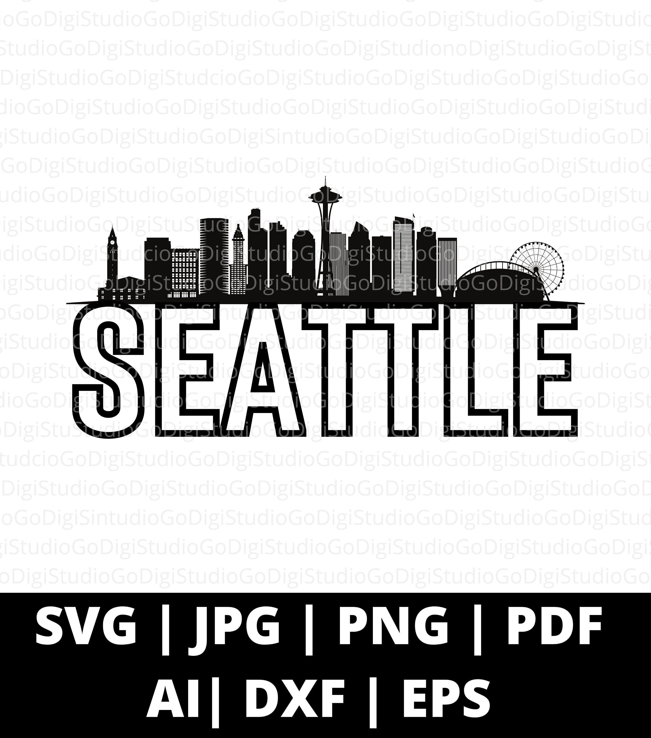 Seattle Svg, Seattle Skyline Svg, Washington Svg, Seattle Gift Svg ...