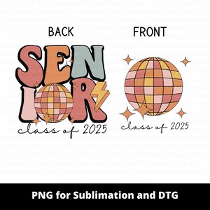 Retro Senior PNG, Trendy Senior 25 PNG, Senior Class of 2025 ...
