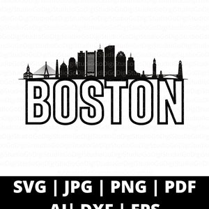 Boston Svg, Boston Silhouette, Boston Png, Boston Skyline Vector ...