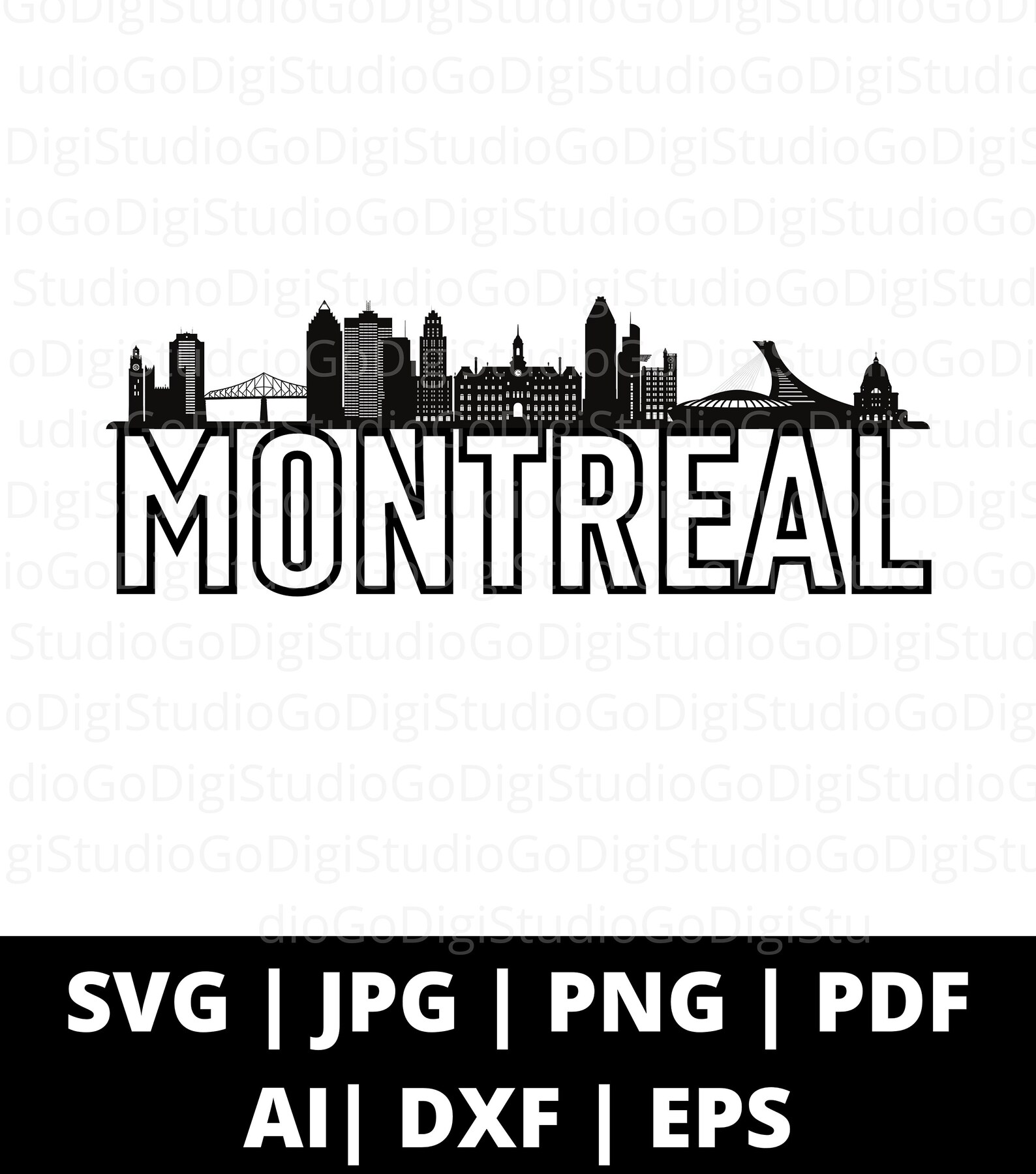 Montreal Svg Png and Cut Files for Cricut, Montreal Skyline Svg ...