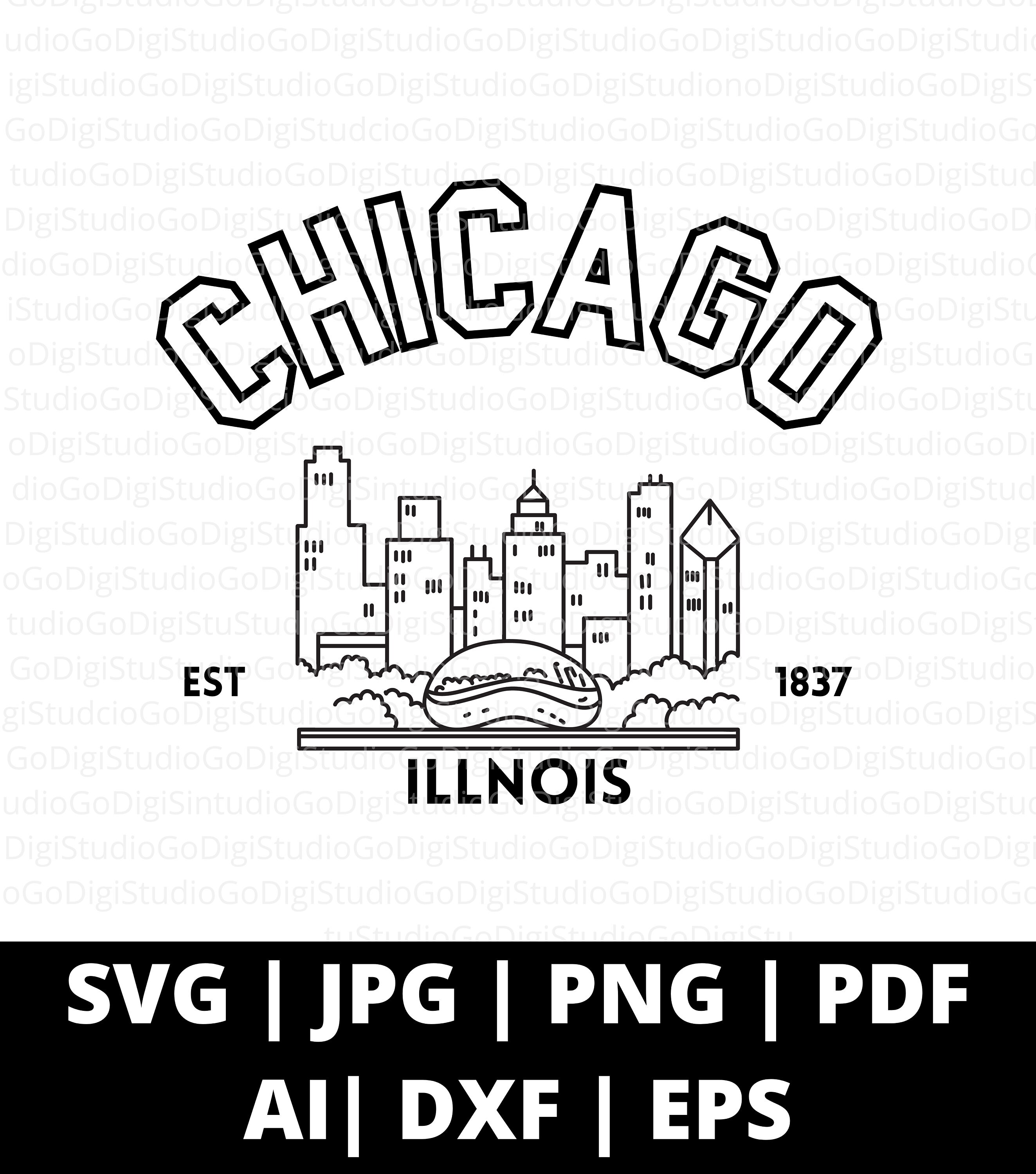 Chicago Svg Chicago Silhouette Chicago City Svg Chicago - Etsy