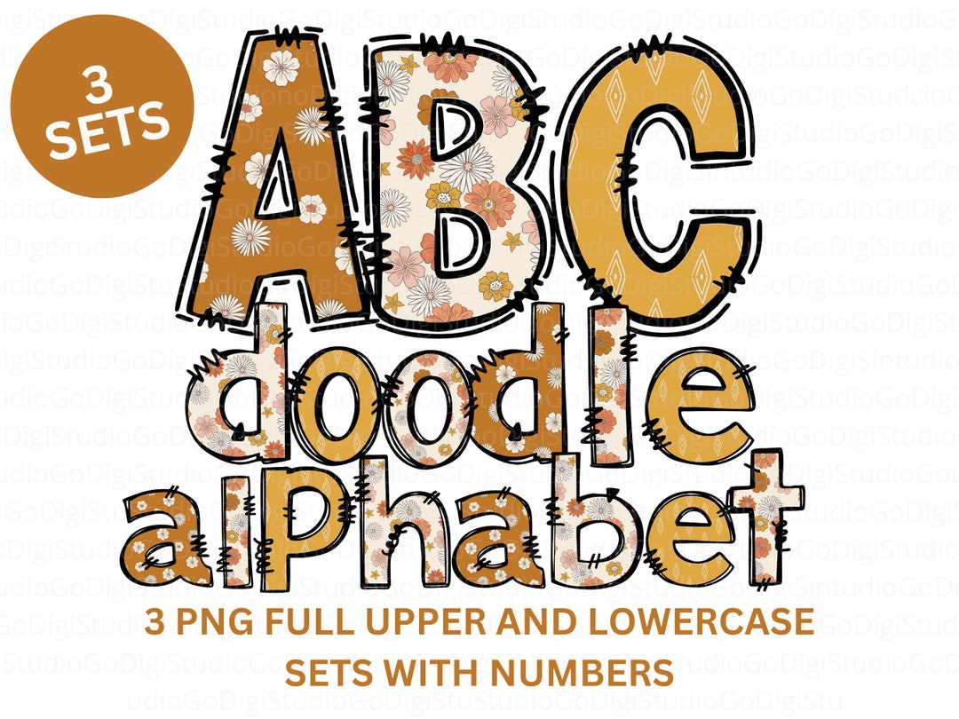 Boho Flower Alphabet Letters PNG Bundle, Floral Alphabet Clipart ...