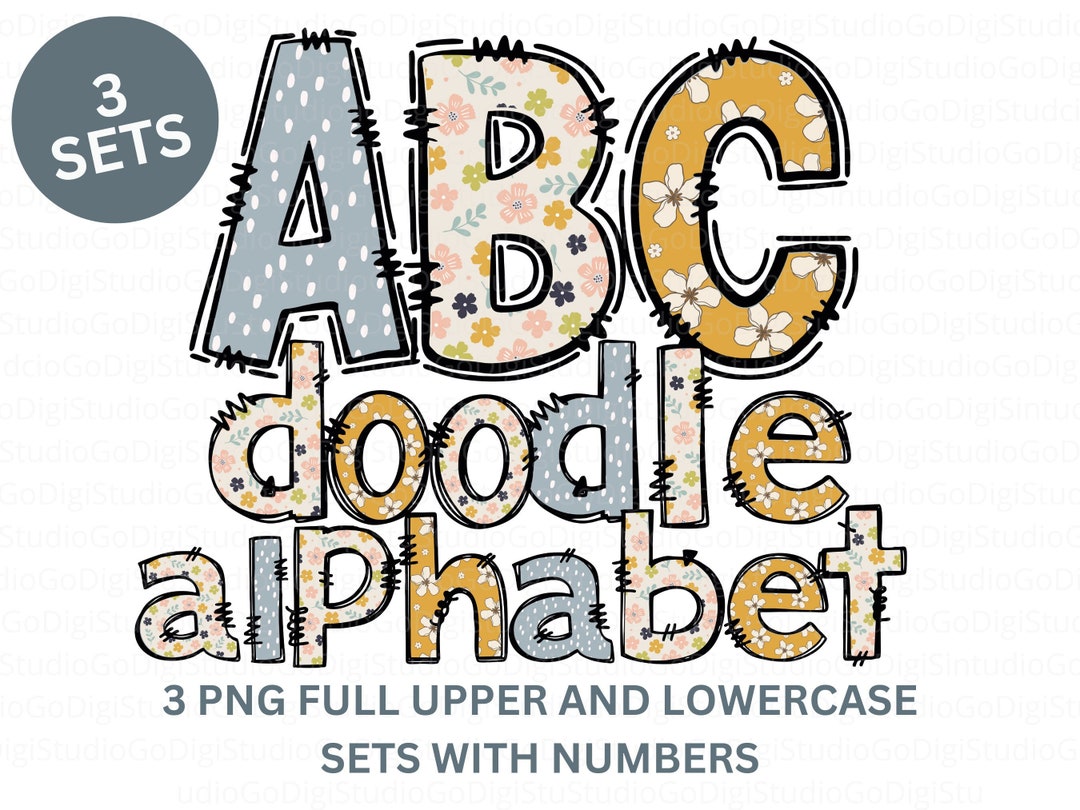 Boho Flower Alphabet Letters PNG Bundle, Floral Alphabet Clipart ...