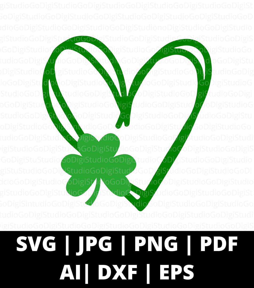 Saint Patrick's Day Heart Svg Png and Cut Files for Cricut, Shamrock ...