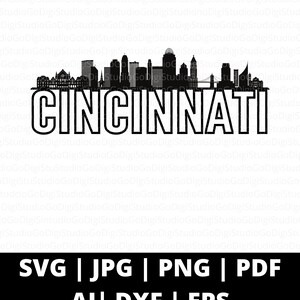 Cincinnati Svg Png and Cut Files for Cricut, Cincinnati Skyline Svg ...