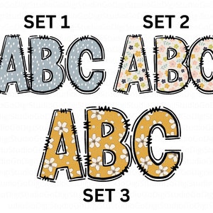 Boho Flower Alphabet Letters PNG Bundle, Floral Alphabet Clipart ...