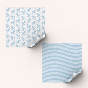 Baby Blue Nursery Baby Boy Digital Paper Pack, Baby Shower Digital ...