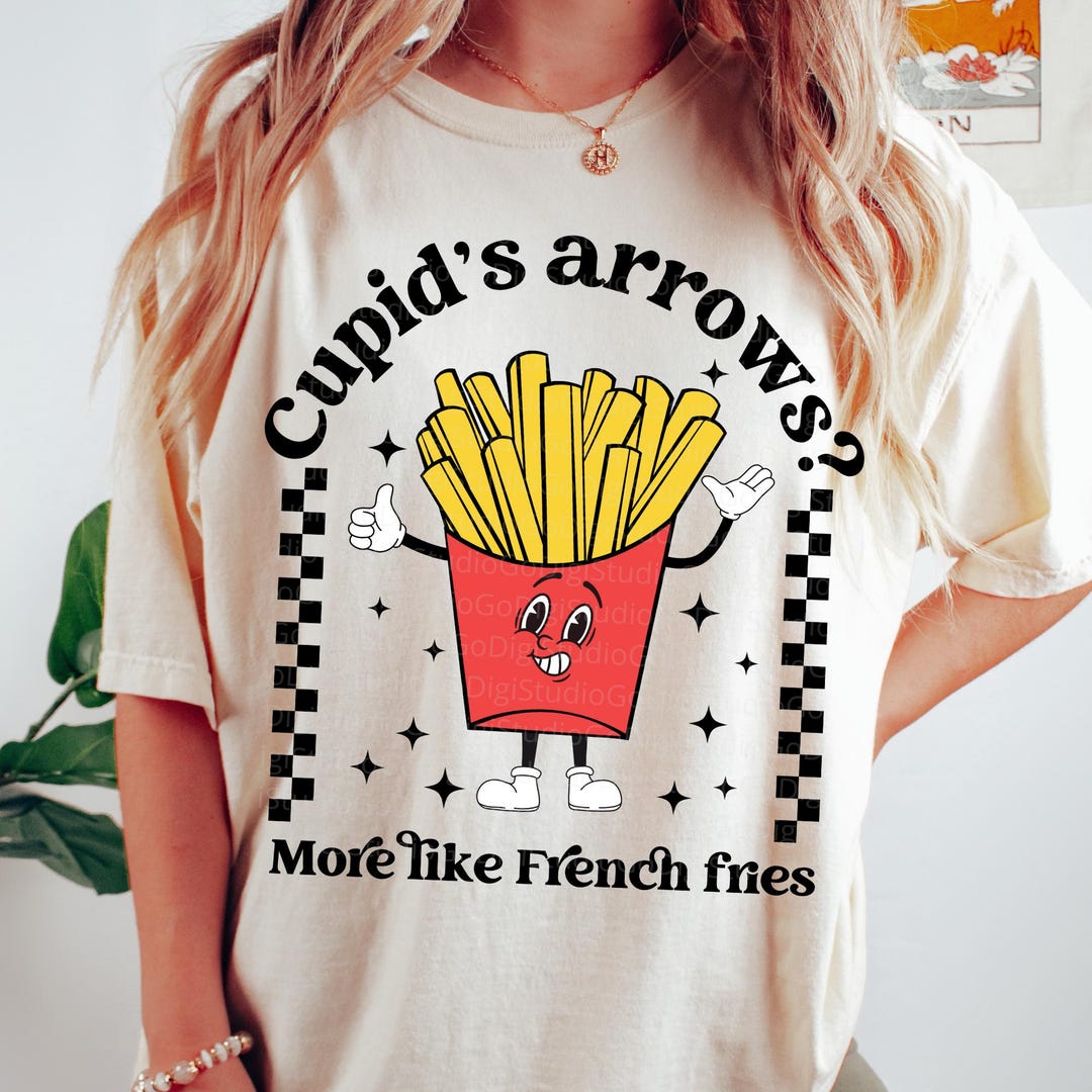 Funny Valentines Fries PNG, Retro Valentines Sublimation Design ...