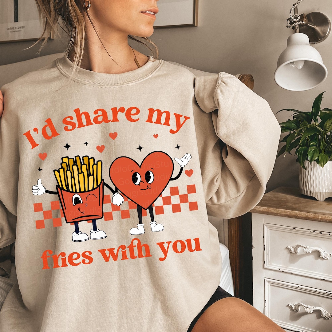 Funny Valentines Fries PNG, Retro Valentines Sublimation Design ...