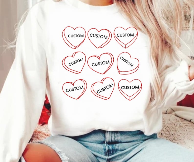 Customizable Conversation Hearts Svg Candy Hearts Svg - Etsy