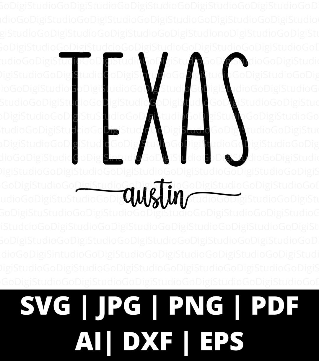 Texas Austin Svg Png and Cut Files for Cricut, Austin Silhouette ...