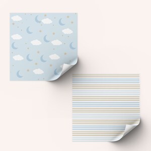 Baby Blue Nursery Baby Boy Digital Paper Pack, Baby Shower Digital ...
