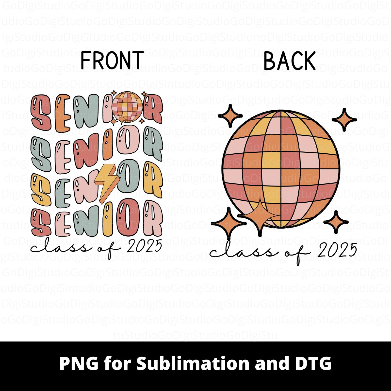 Retro Senior PNG, Trendy Senior 25 PNG, Senior Class of 2025 ...