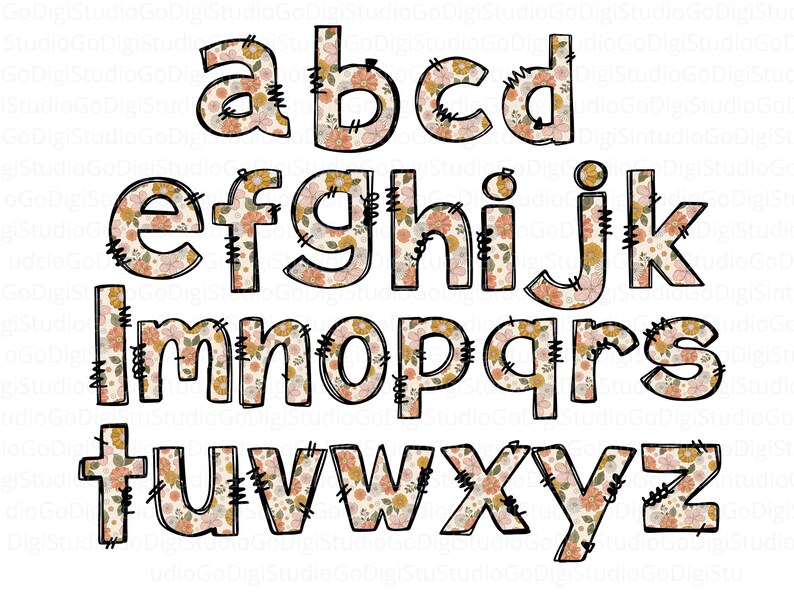 Spring Floral Alphabet Letters PNG Bundle Floral Alphabet - Etsy