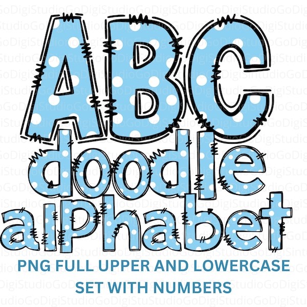 Light Blue Polka Dot Font Svg - Etsy