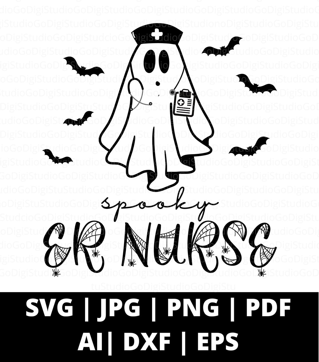 ER Halloween Svg, ER Nurse Sweatshirt Svg, Spooky ER Crew, Nurse Boo ...