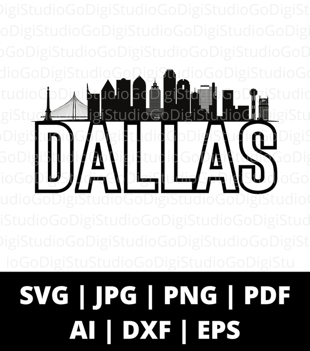 Dallas Svg Png and Cut Files for Cricut, Dallas Silhouette, Dallas City ...