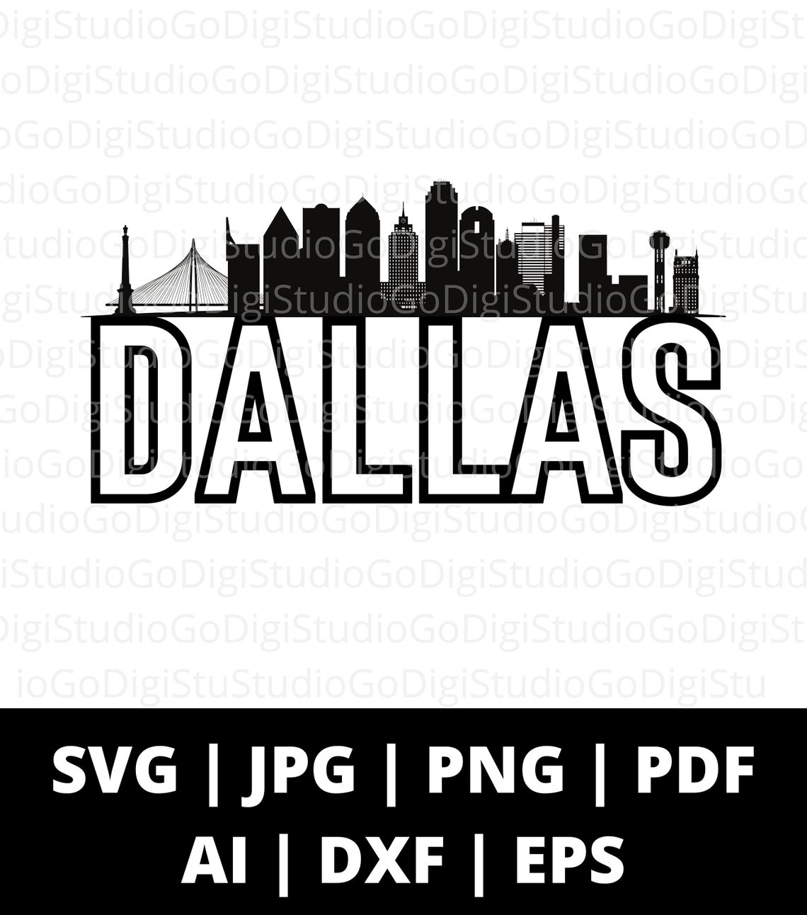 Dallas Svg Png and Cut Files for Cricut, Dallas Silhouette, Dallas City ...