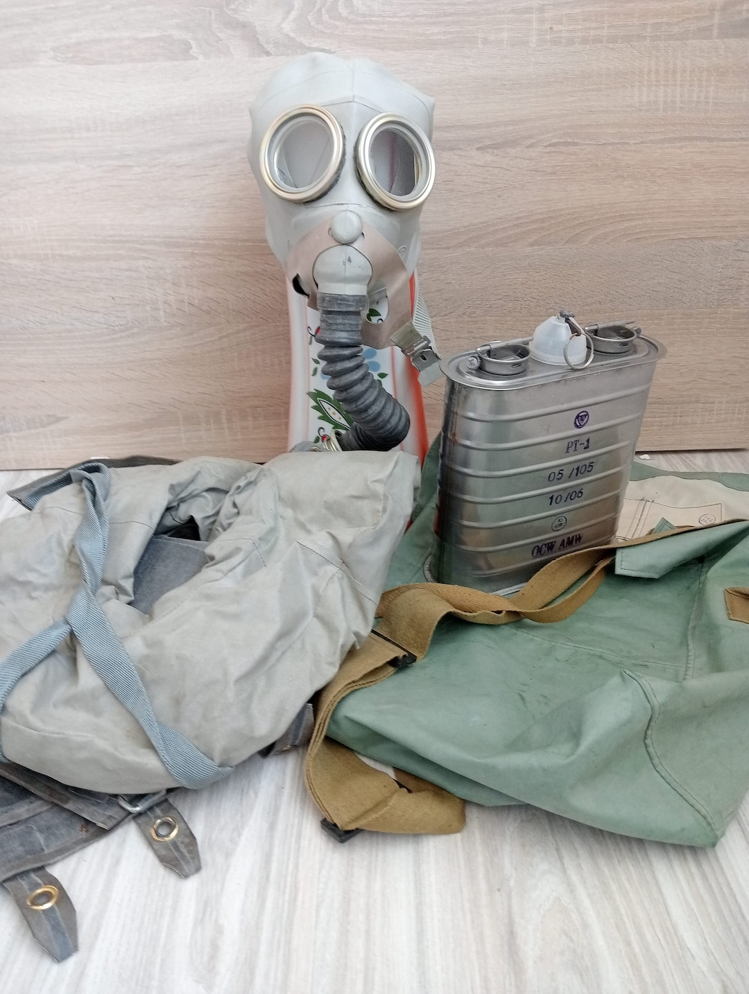 Gas Mask IP 5 Russian Military Rebreather Gray Soviet Complete Plus ...