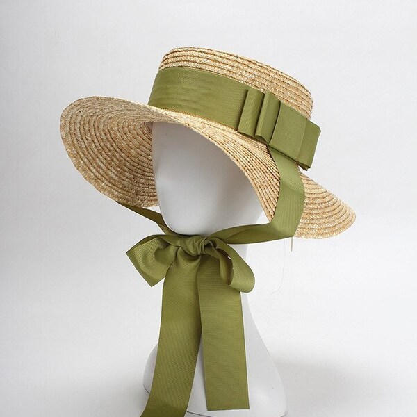 Green Straw Hat - Etsy