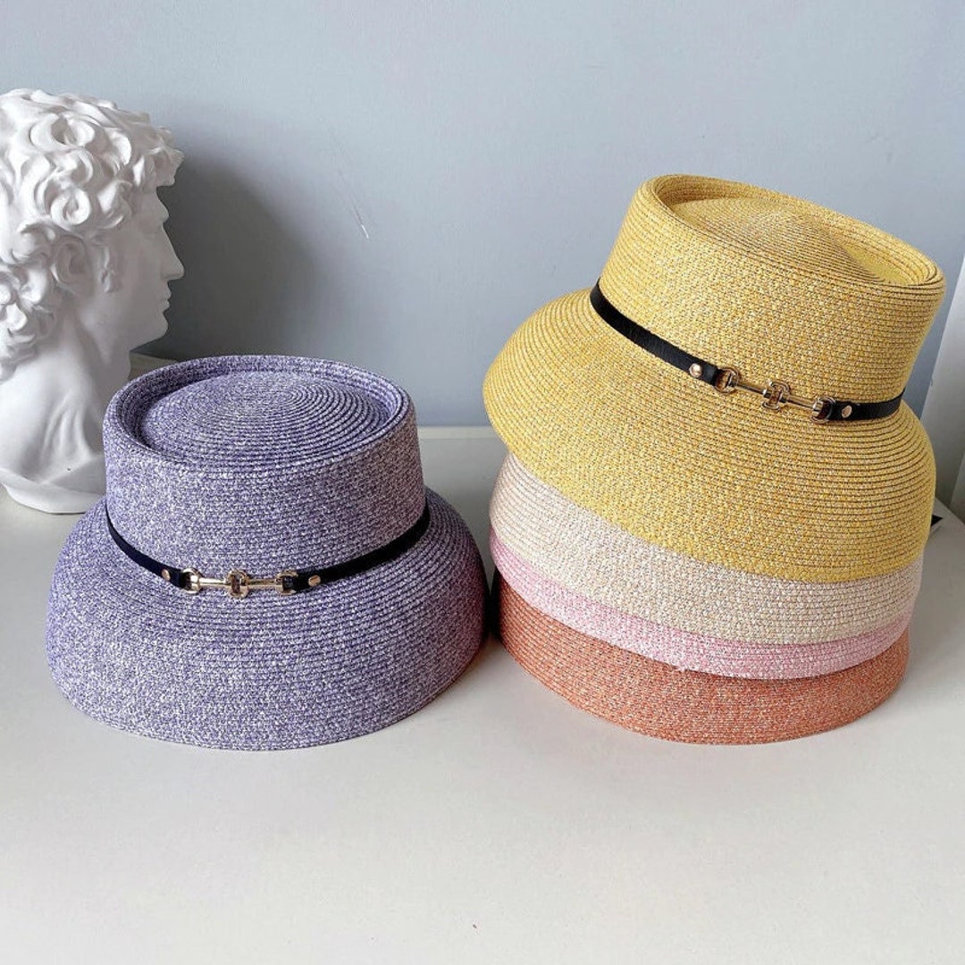 Retro Wheat Straw Bell Hat Audrey Hepburn French Vintage Hat - Etsy