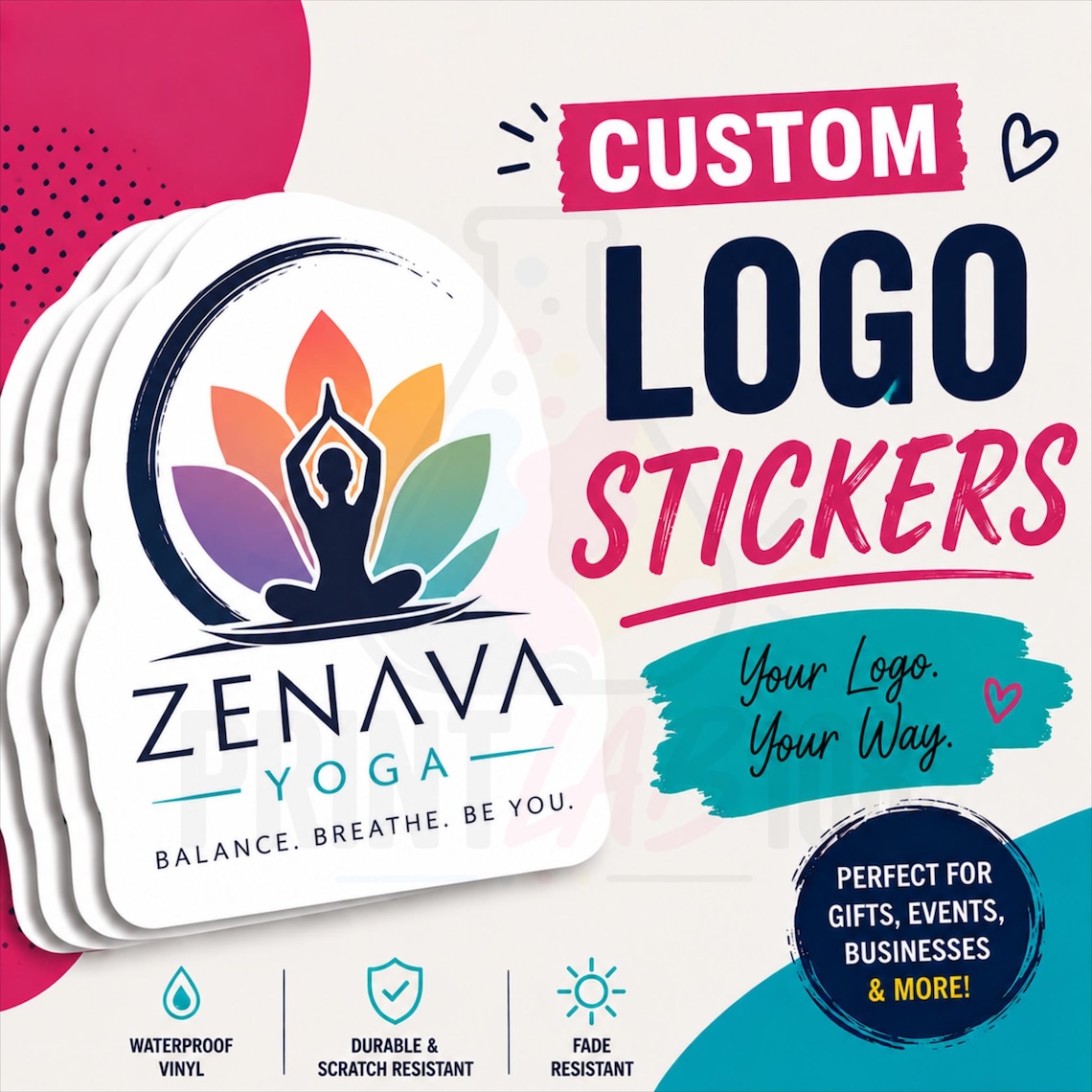 Premium Custom Vinyl Stickers | Waterproof Personalised Logo, Photo ...