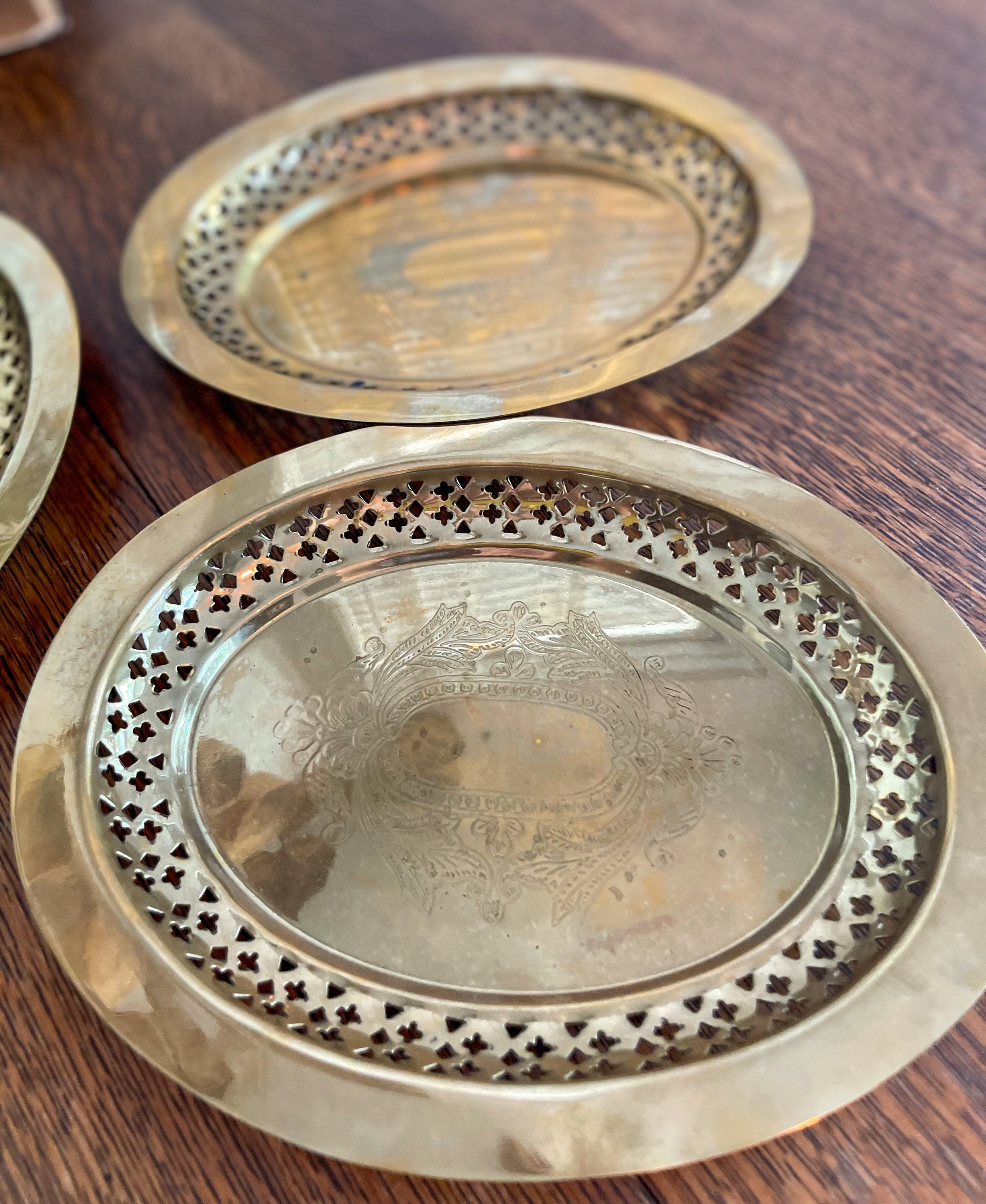 Brass Serving Tray Set of Three / WM Rogers and Sons Brass Tray ...