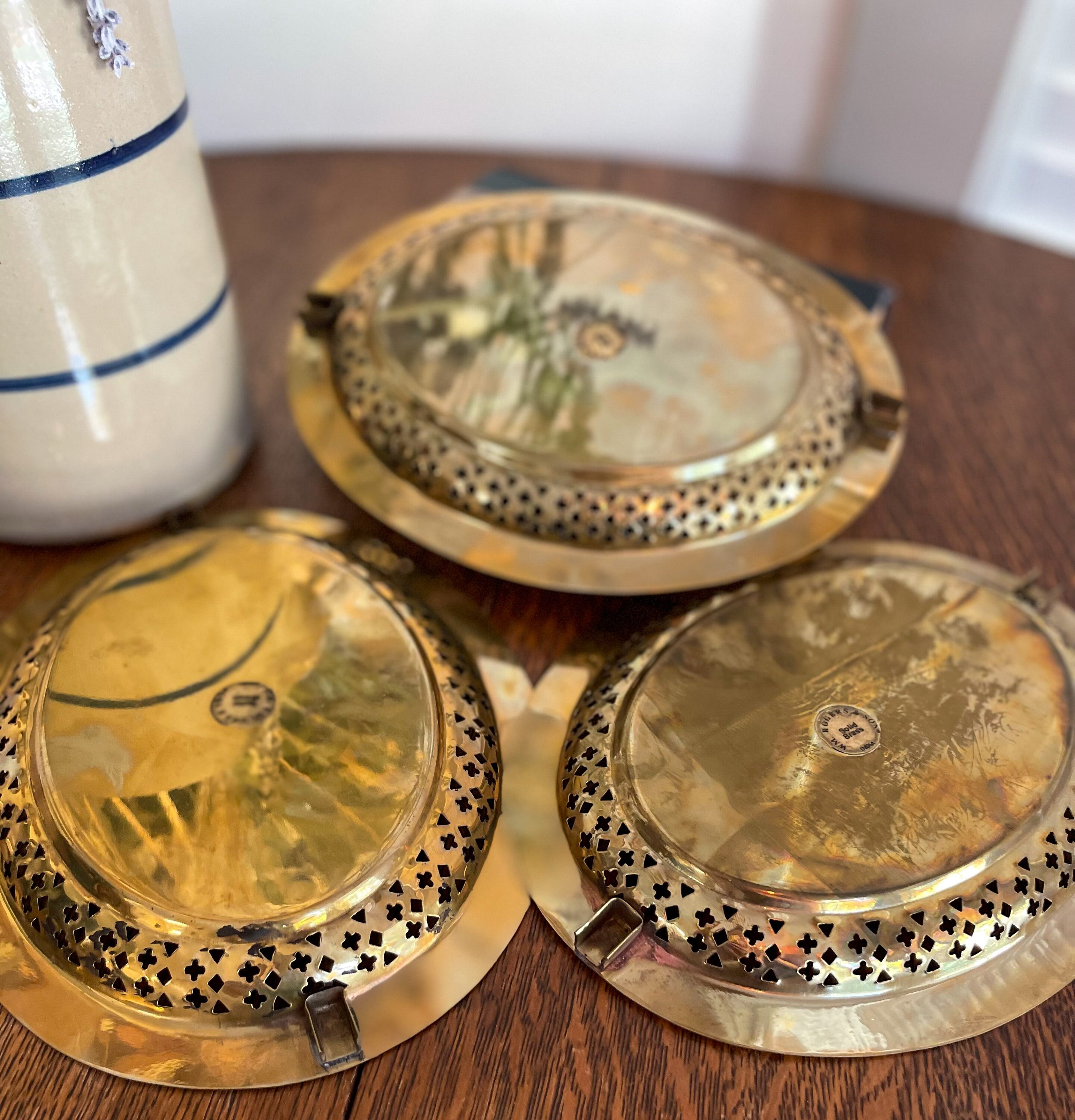 Brass Serving Tray Set of Three / WM Rogers and Sons Brass Tray ...