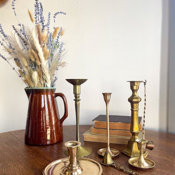 Brass Candlestick With Snuffer - Etsy