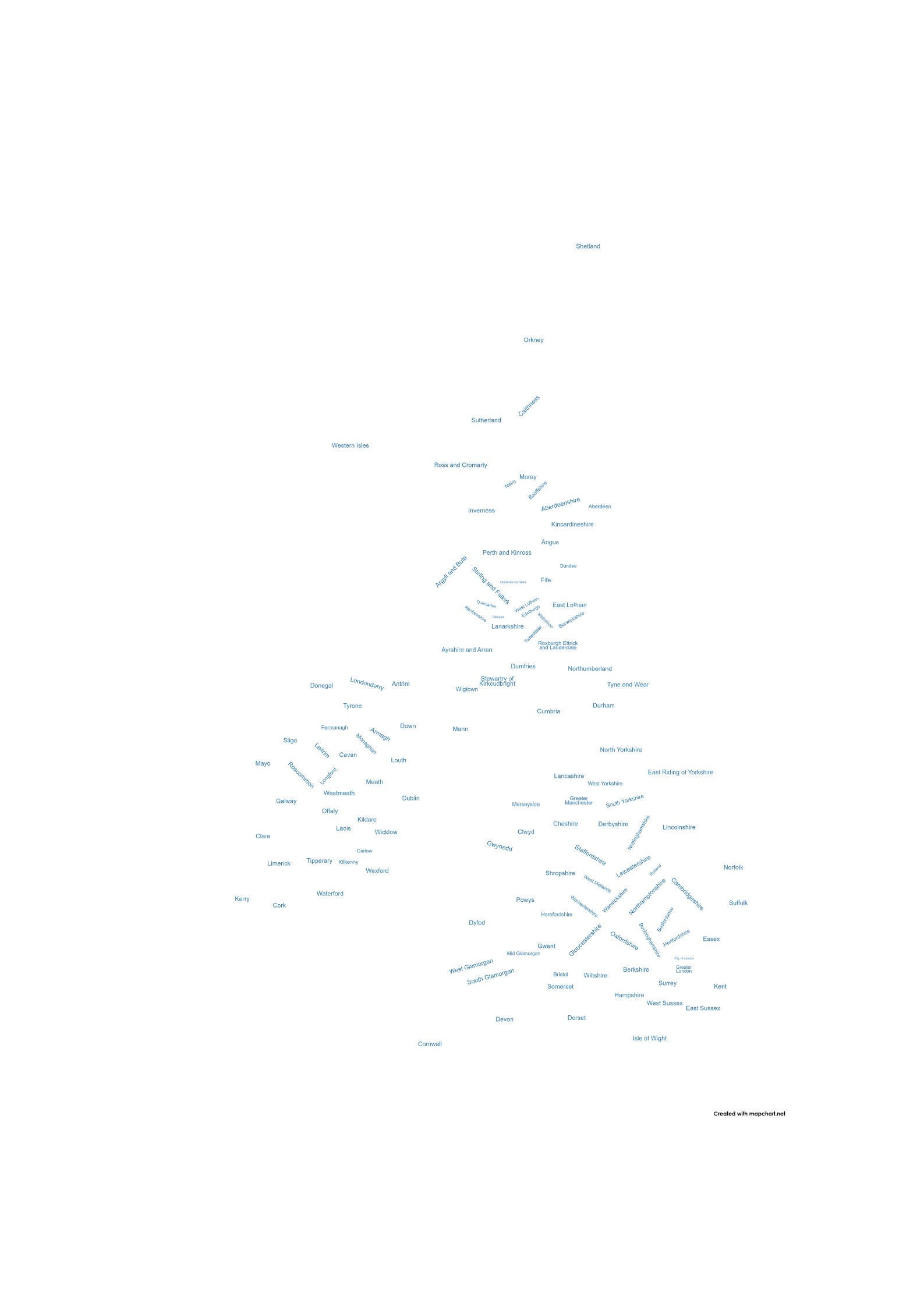 UK and Ireland Counties Map Without Borders Instant Download - Etsy Canada