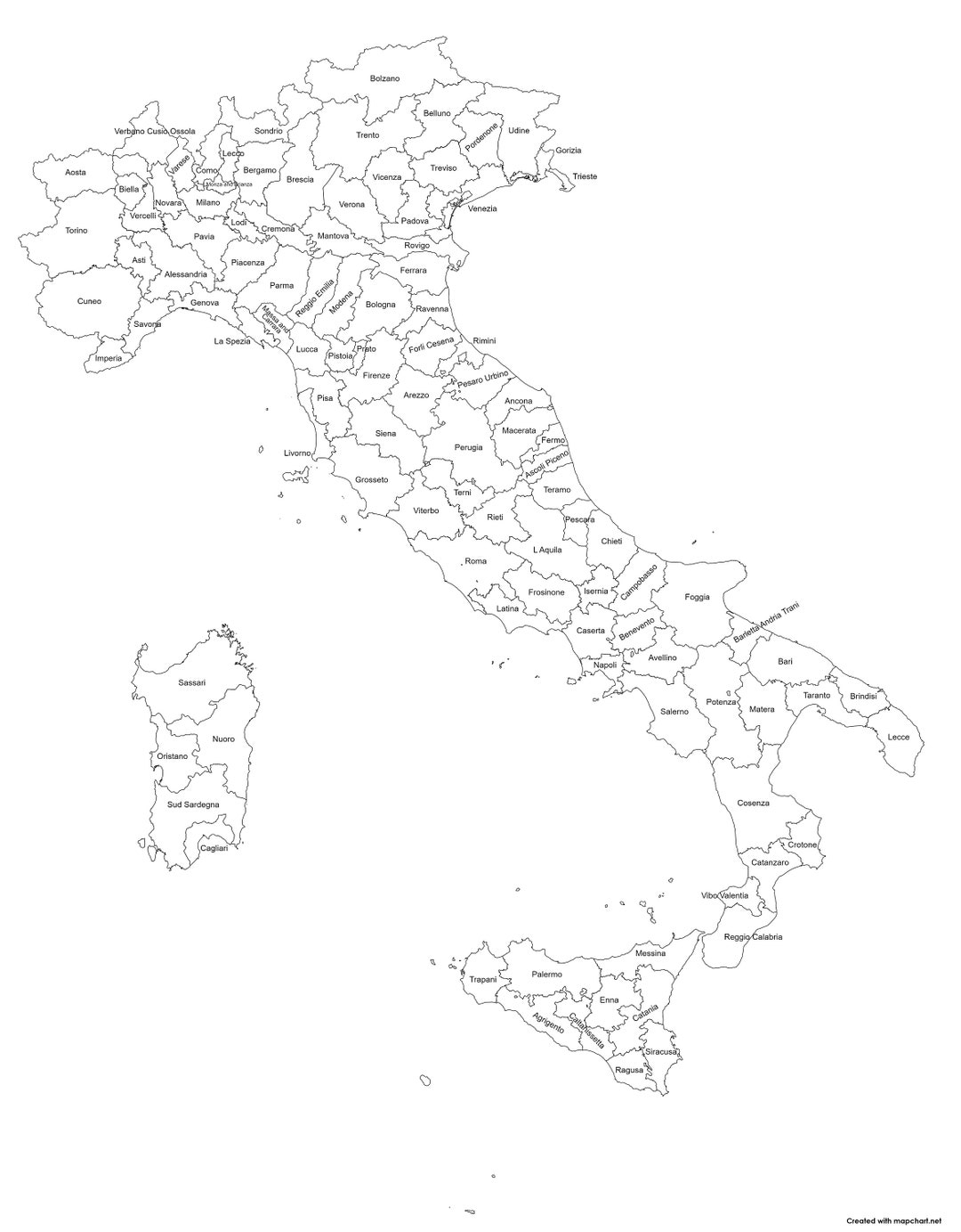 Italy Map With Borders Instant Download - Etsy Australia