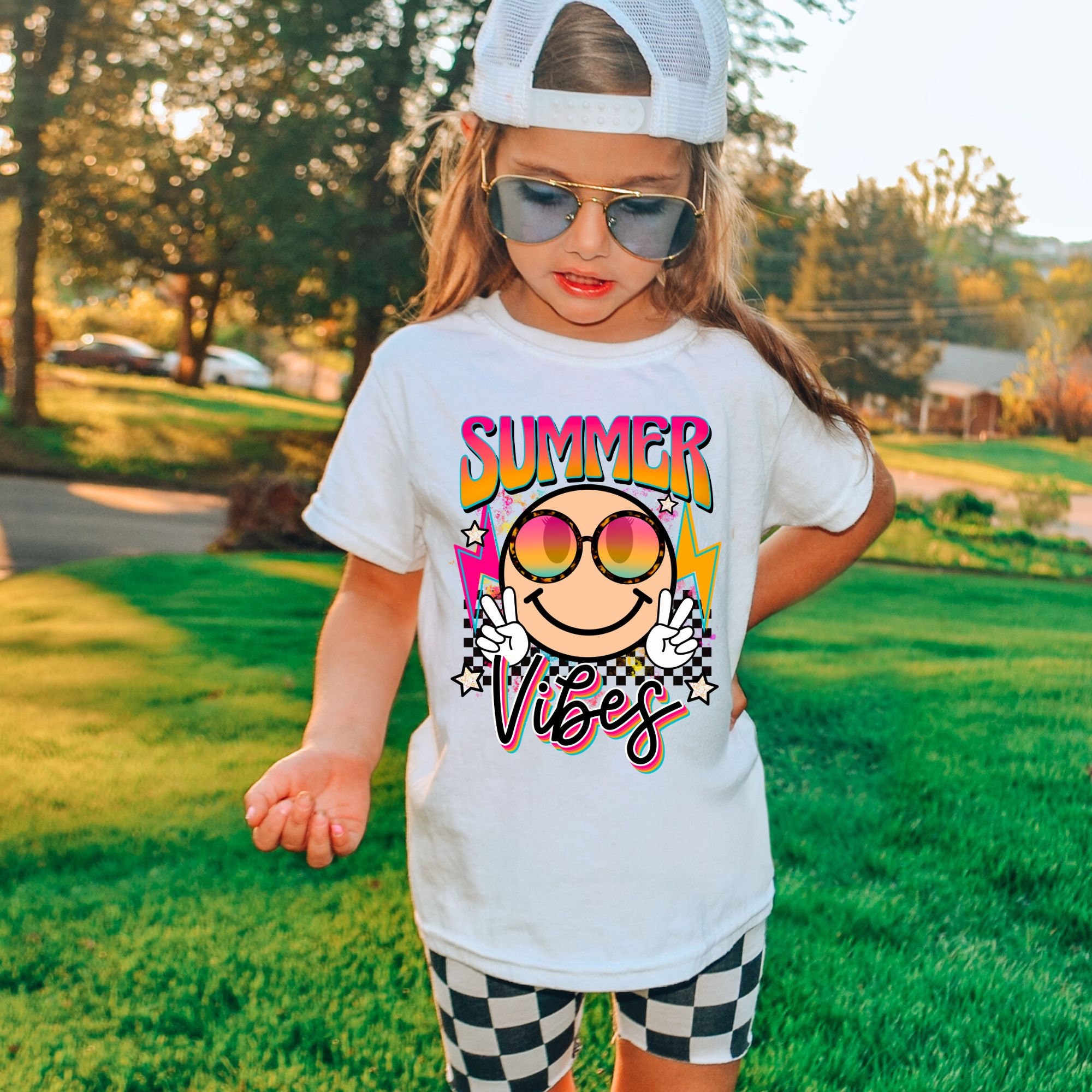 Girls Summer Shirt Kids Comfort Colors Tee Summer Vibes Shirt for Girl ...