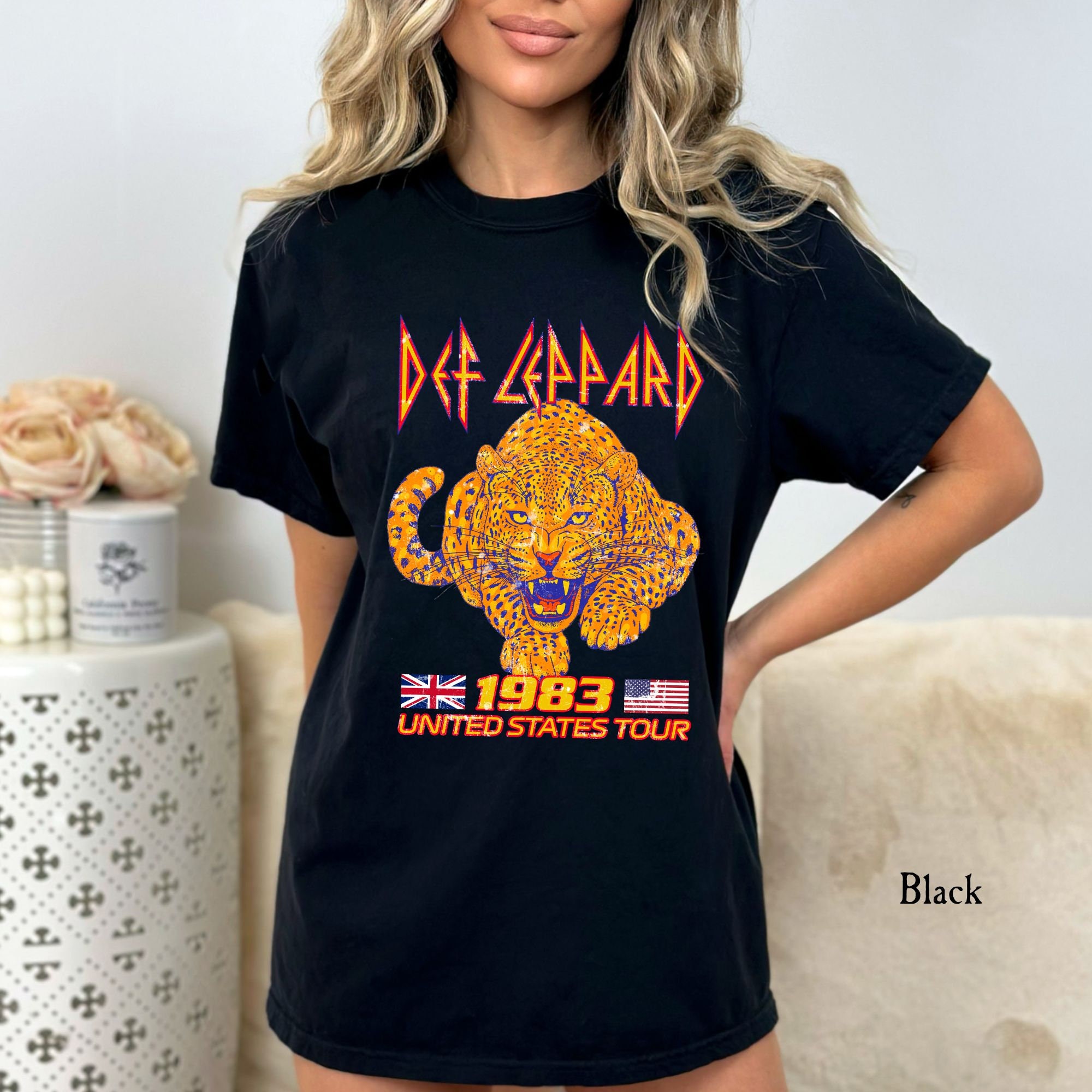 Def Leppard Camisa Retro Rock Band Camisa Banda de gran tamaño - Etsy ...