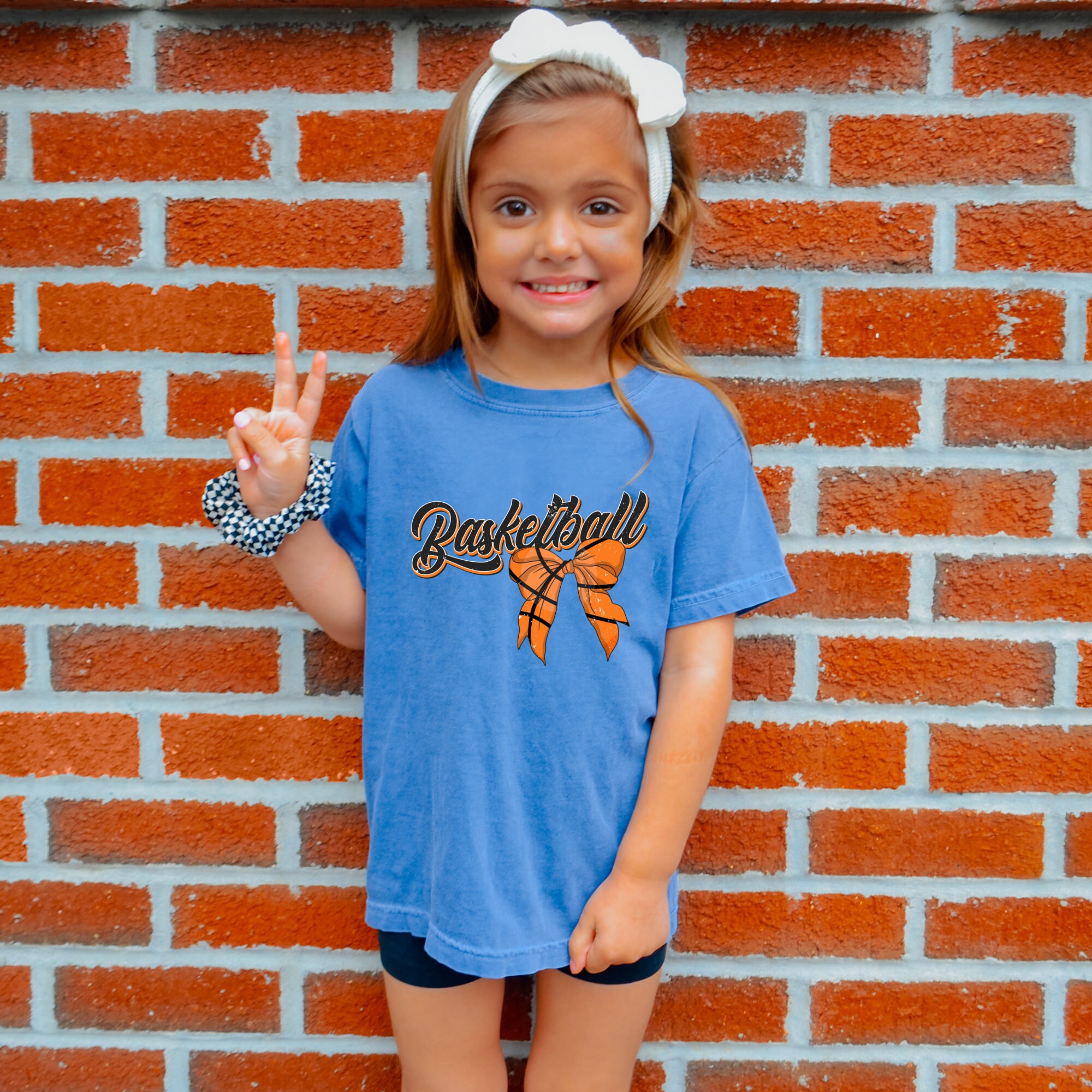 Girls Basketball Shirt Bow Coquette Aesthetic Youth Comfort Colors ...