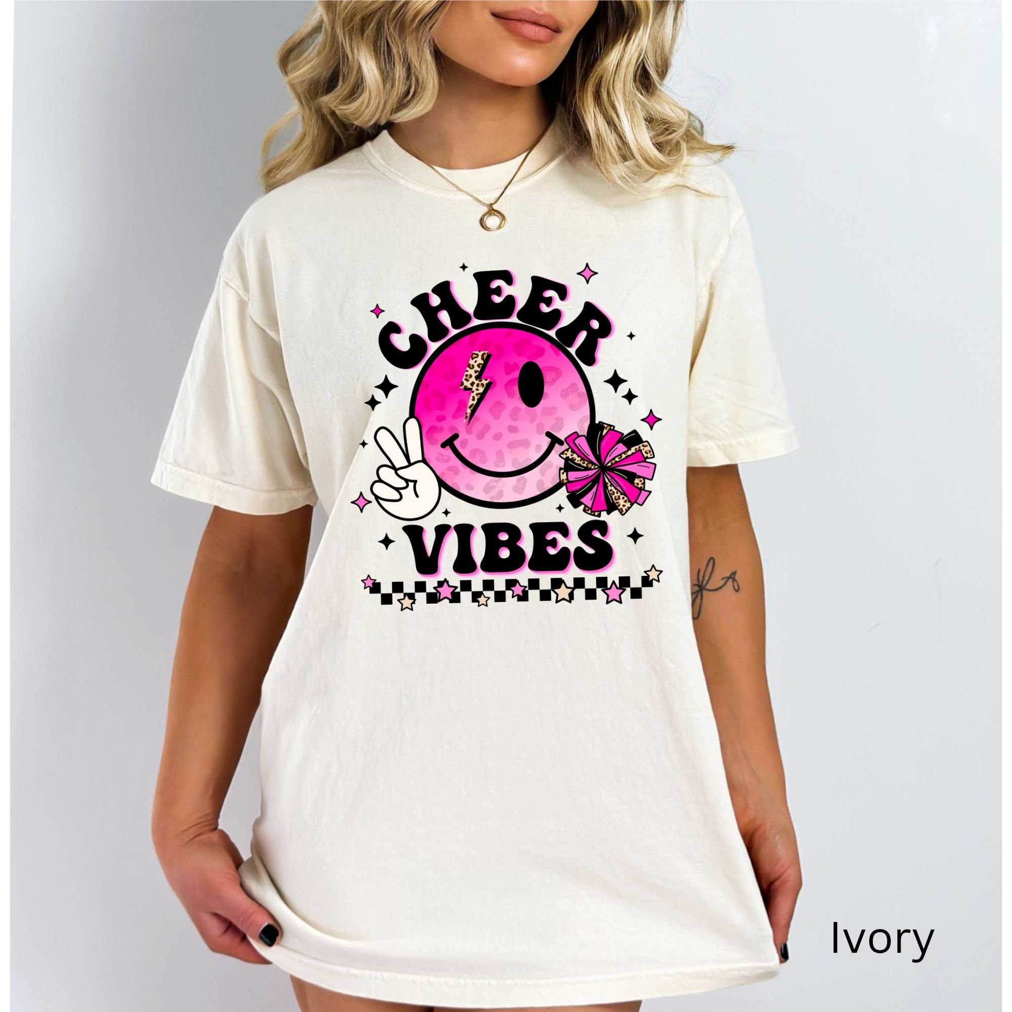 Rosa Cheer Camisa Mujeres Comfort Colores Cheer Tee Cheerleading ...