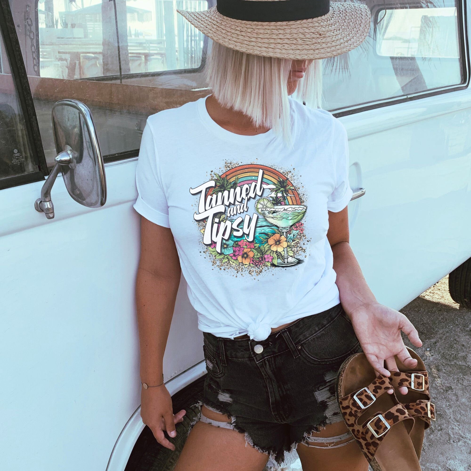 Tanned and Tipsy Shirt Funny Beach Shirt Summer Vacation Beach - Etsy