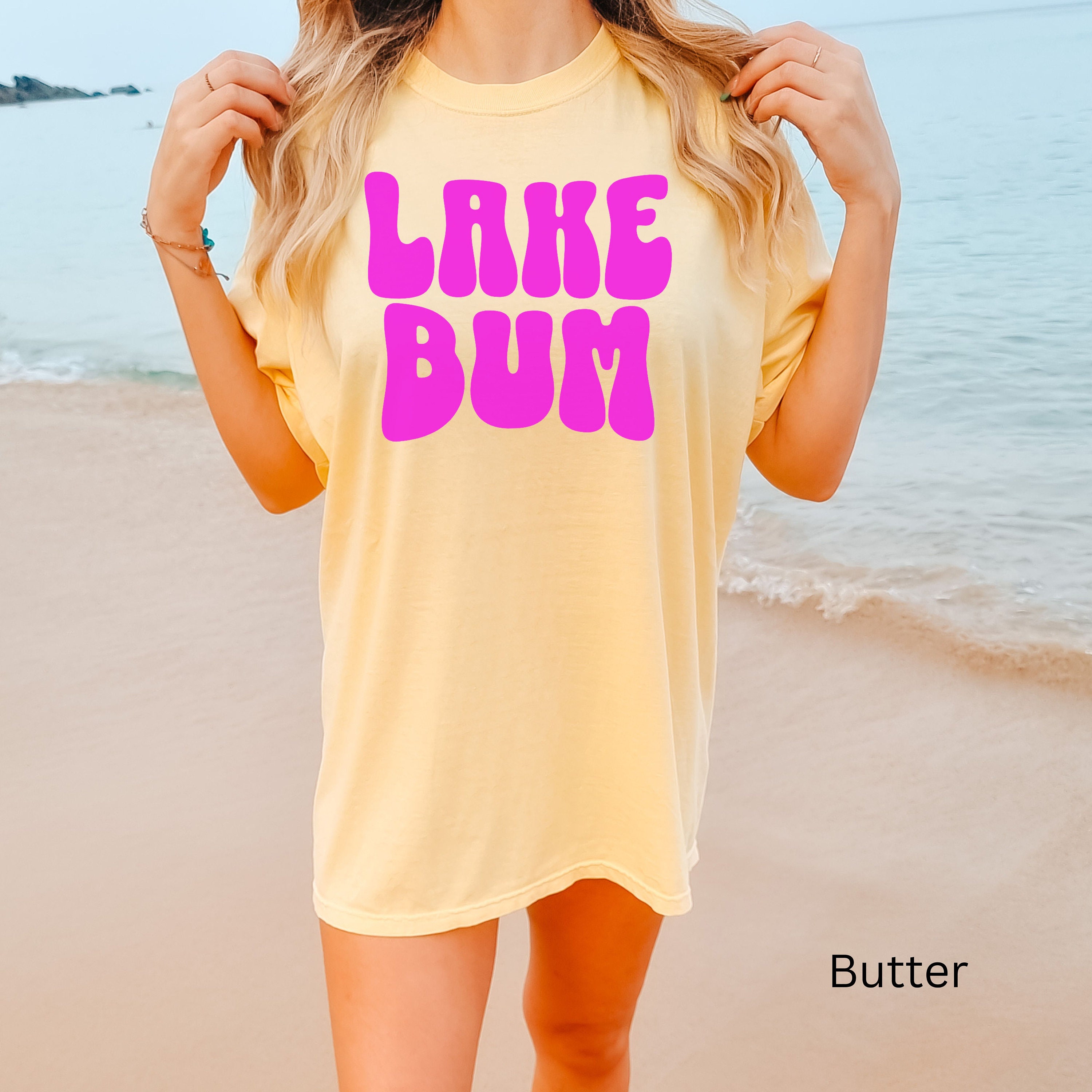 Lake Bum Shirt Neon Lake Shirt Bright Lake Tshirt Women Lake Graphic ...